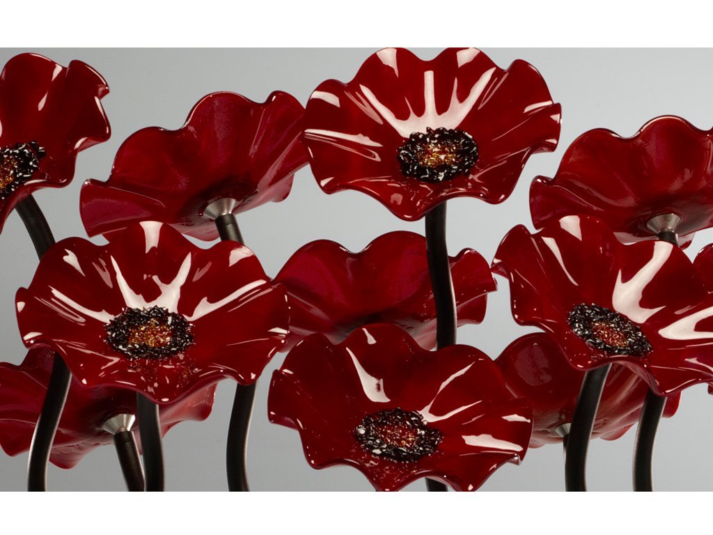 9 flower All Red | Handmade Glass Flowers – Glass Flowers by Scott Johnson
