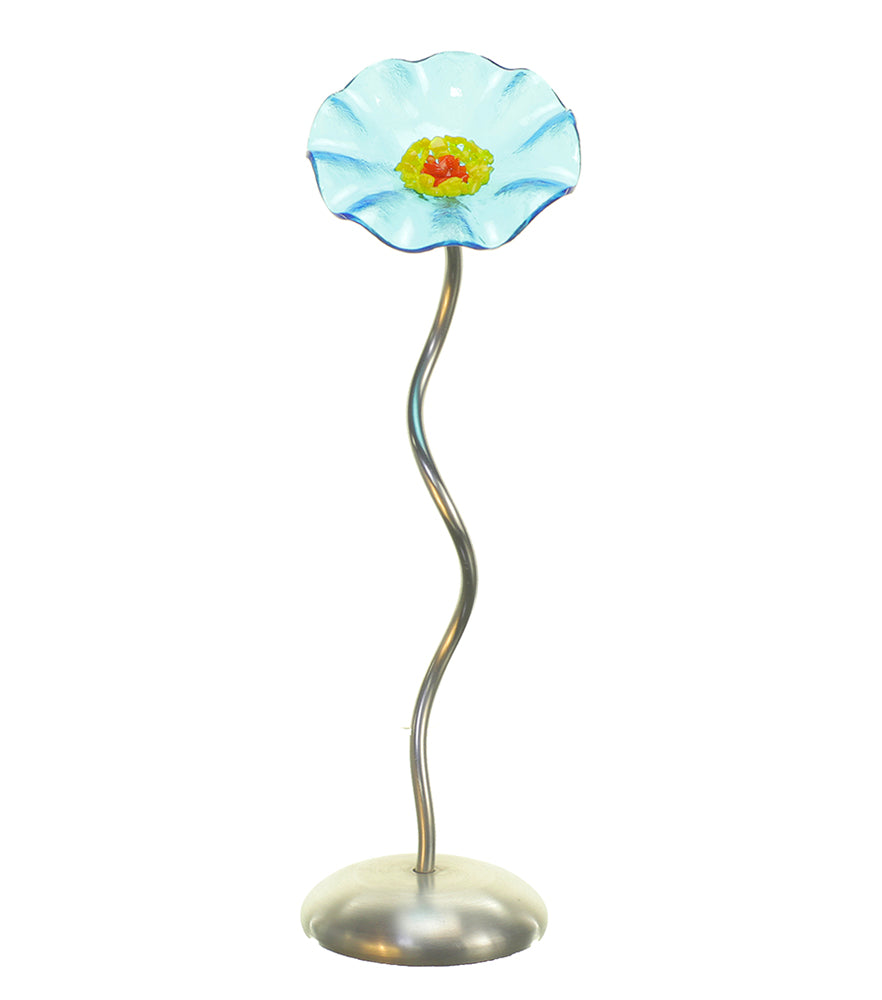 Medium Single Stem - Turquoise Glass Flower – Glass Flowers by Scott ...